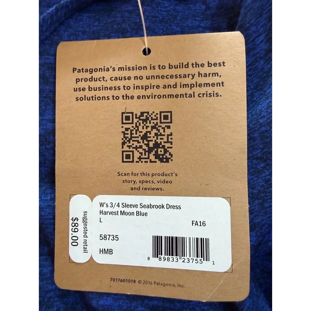 Patagonia | Dresses | Patagonia Seabrook Dress Womens Large Blue 34 ...
